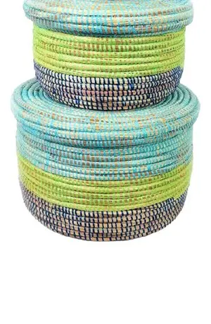 MBARE Flat Lid Storage Basketset Of 3