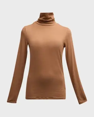 Majestic Filatures Soft Touch Long Sleeve Turtleneck - Bison