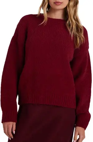 Bella Dahl Drop Shoulder Sweater - Deep Plum