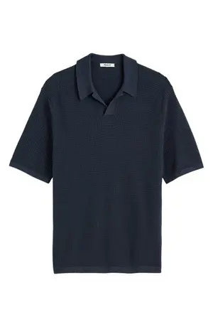 Madewell Marigold Waffle Stitch Polo Thunder