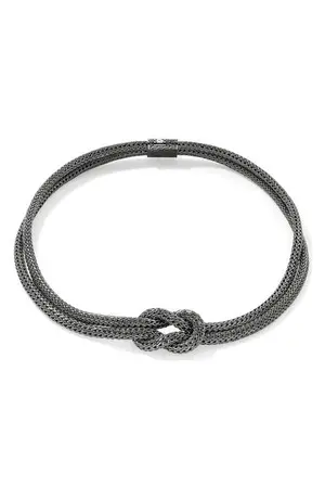 John Hardy Love Knot Necklace - Dark Silver