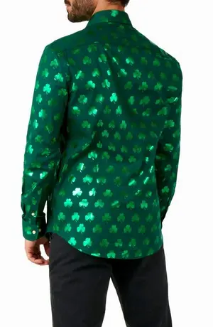 Opposuits Foil Shamrock Dress Shirt - Green