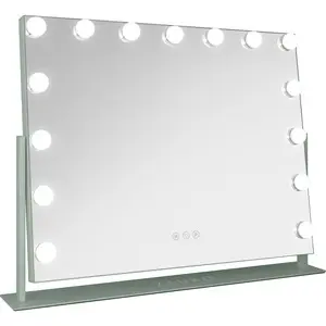 ZADRO Large Horizontal Hollywood Makeup Mirror With Lights - Dark Green