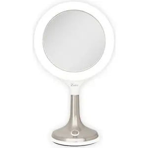ZADRO Solana Lighted Makeup Mirror With 8x/1x Magnification & Touch Pad - Satin Nickel