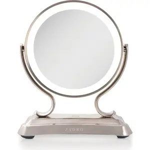 ZADRO Glamour Lighted Makeup Mirror With 5x/1x Magnification - Satin Nickel