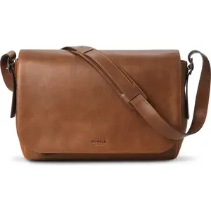 Shinola Runwell Leather Messenger Bag - Medbrown
