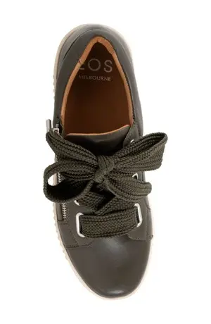 Eos Jovi Leather Sneakers - Dark Olive