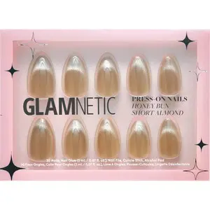 GLAMNETIC Short Almond Press-on Nails Set Honey Bun