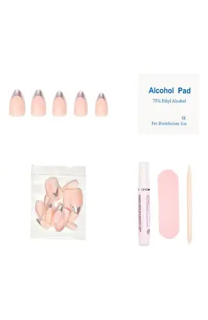 GLAMNETIC Short Almond Press-on Nails Set - Mirror Mirror