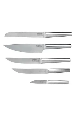BERGHOFF International Eclipse 6-piece Stainless Steel Knife Block Set - Silver