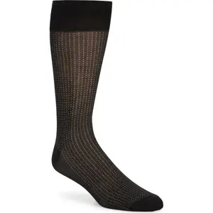 Nordstrom Dot Mercerized Cotton-blend Dress Socks - Black