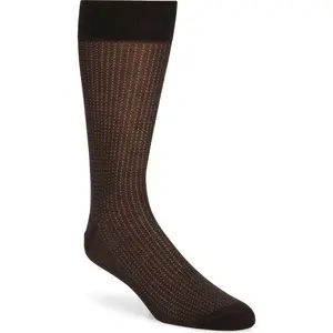 Nordstrom Dot Mercerized Cotton-blend Dress Socks - Brown