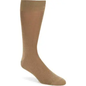 Nordstrom Dot Mercerized Cotton-blend Dress Socks - Taupe