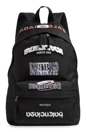 Balenciaga Explorer Patches Backpack - Black