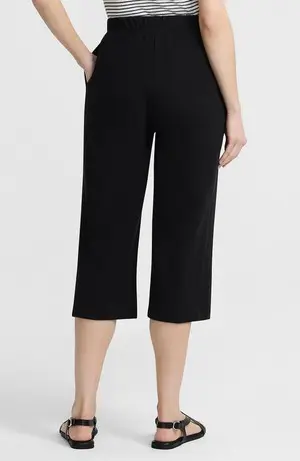 LANDS' END Sport Knit High Rise Capri Pants - Black