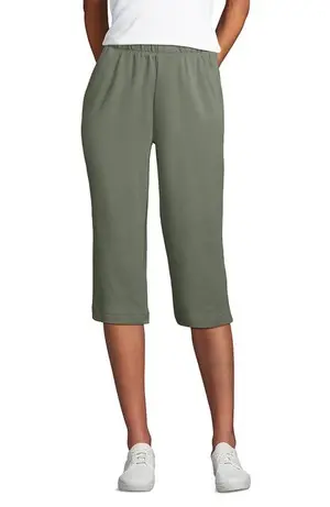 LANDS' END Lands' End Sport Knit High Rise Capri Pants Sage
