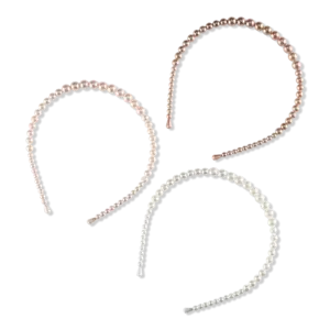SCUNCI Primp Pearl Headbands 3-piece Set - One-color