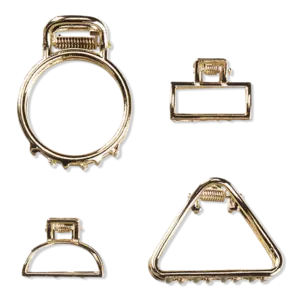 SCUNCI Mixed Metal Jaw Clips 4-piece Set - One-color
