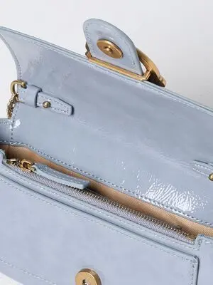 Pinko Mini Bag With Gold Tone Clasp - Blue