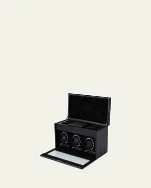 Wolf British Racing Triple Watch Winder With Storage