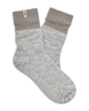 UGG Rib Knit Slouchy Quarter Socks - Seal