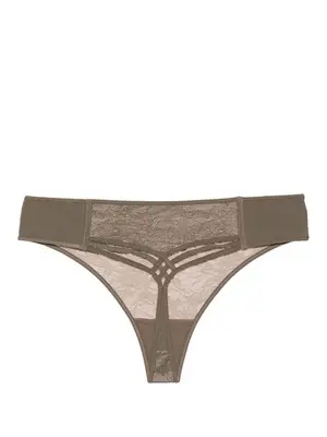 Marlies Dekkers Dame De Paris Lace Thong - Brown