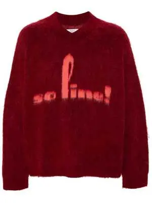 Martine Rose Brushed V-neck Sweater - Red