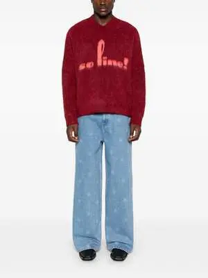 Martine Rose Brushed V-neck Sweater - Red