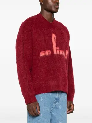 Martine Rose Brushed V-neck Sweater - Red