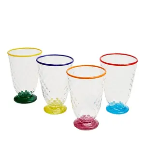 La DoubleJ Quilted Murano Glasses, Mixed Set Of 4