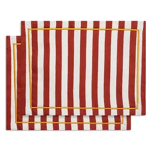 La DoubleJ Riviera Linen Placemats, Set Of 2 - Mattone