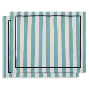 La DoubleJ Riviera Linen Placemats, Set Of 2 - Sky Blue