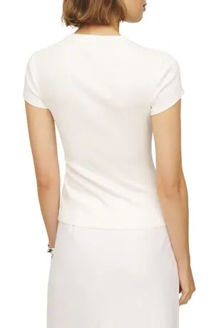 REFORMATION Raelynn Organic Cotton Knit Top - Bleach