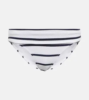 Heidi Klein Long Island Striped Bikini Bottom - White