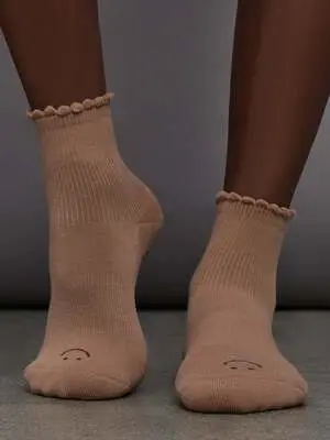 POINTE STUDIO Happy Ankle Grip Sock - Nougat