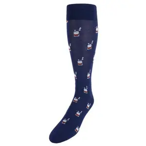 Trafalgar Trafalgar Jack's Bourbon And Cigar Over-the-Calf Mercerized Cotton Socks Navy Blue