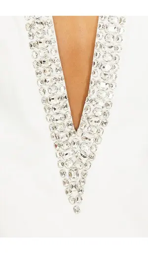 Retrofete Nancie Embellished V-neck Mini Dress - White