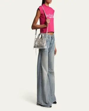 Balenciaga Le City Mini Metallic Top-handle Bag - Silver