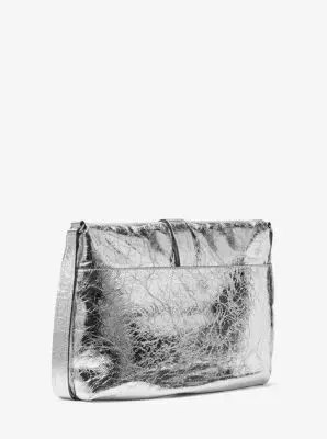 Michael Kors Darrington Large Crackled Leather Shoulder Bag