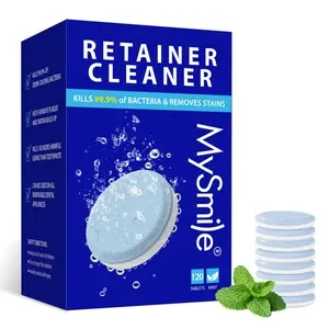 MYSMILE Retainer Cleaner With 120 Denture Cleaning Tablets - Mint