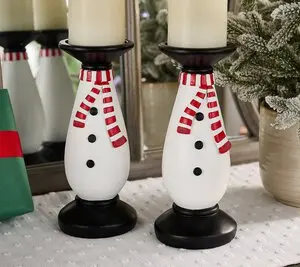 VALERIE PARR HILL Set Of 2 10' Snowman Pedestals Valerie - One-color