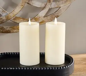 VALERIE PARR HILL Set Of 2 3'x6' Candlelight Wax Candles Valerie - One-color