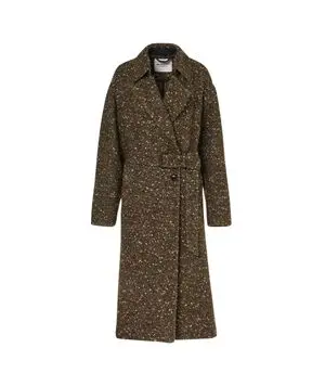 MARANT ETOILE Horia Wool-blend Wrap Coat - Brown