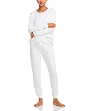 COZYLAND Evan Pointelle Pajama Set - Chalk
