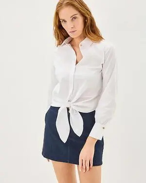 LILLY PULITZER Tie Detailed Shirt - Resort White