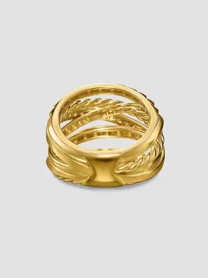 David Yurman Crossover Trio Six Row Ring In 18k Yellow Gold