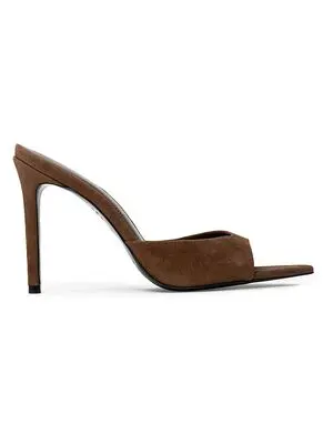 BLACK SUEDE STUDIO Brea 100mm Suede Mules Brown Suede