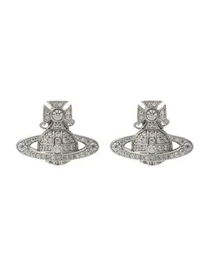 VIVIENNE WESTWOOD Carmela Bas Relief Earrings Earrings Recycled Brass, Cubic Zirconia - Silver