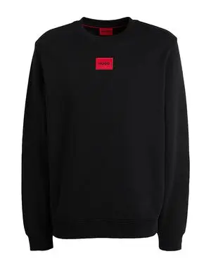 Hugo Cotton Crewneck Sweatshirt With Logo Detail - Black