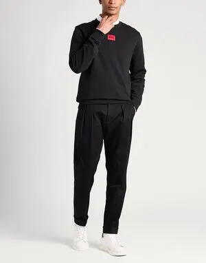 Hugo Cotton Crewneck Sweatshirt With Logo Detail - Black